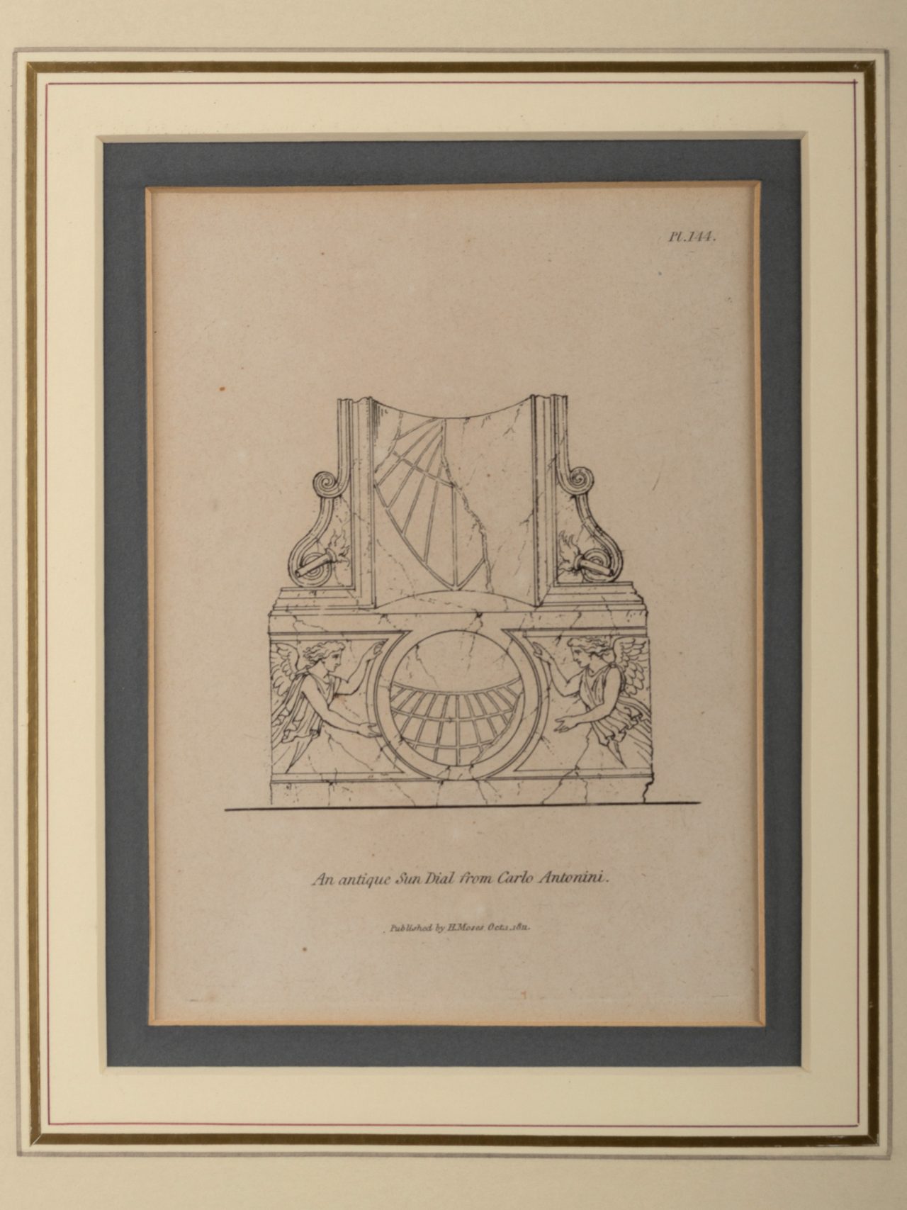 Collection of Six Framed Antique 19th Century Henry Moses Engravings, C ...